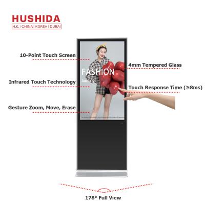 Cina Luminosità interattiva del monitor 350-500cd/㎡ del touch screen del contrassegno di 1920*1080 Digital in vendita
