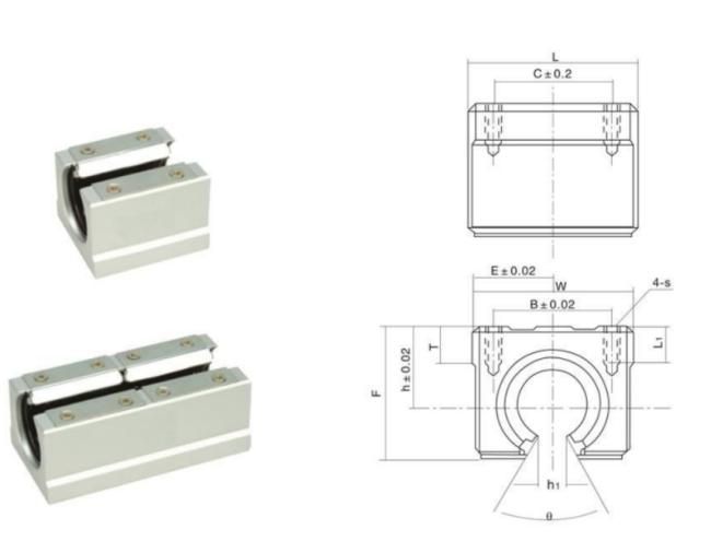 Round Linear Bearing Slide Unit - Technical diagram