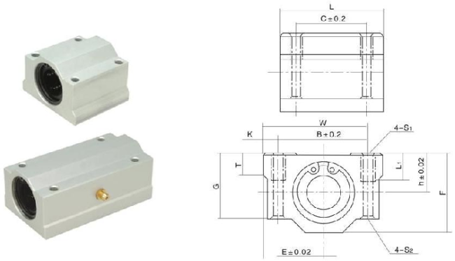 Close-up view of Aluminum Slide Unit components