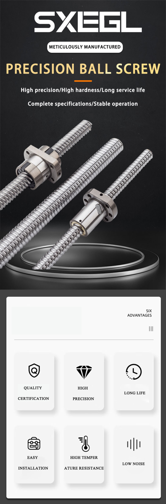 Ball screw cross-section diagram showing internal components