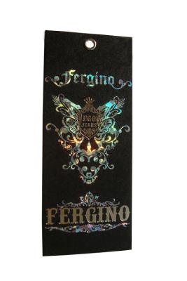 China custom fashion printed cardboard hang tags with flocking silver stamping logo for sale