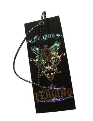 China custom fashion printed cardboard hang tags with flocking silver stamping logo for sale