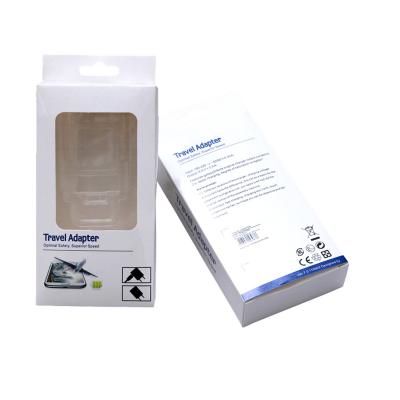 China Custom Printed Cream Packaging Box With Hanging Hole And Clear Window | Color Paper Display Boxes Wholesale for sale