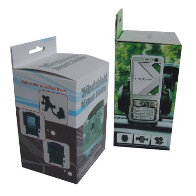 China Eco-Friendly Custom Printed Hanging Hole Paper Packaging Boxes for Mobile Phone Stands – Wholesale Retail Display Boxes for sale