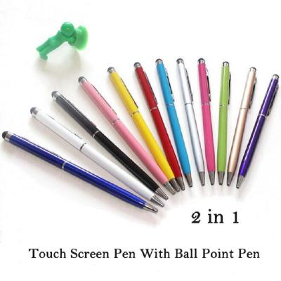 Cina 2 in 1 penna capacitiva dello stilo della compressa/penna a sfera/nella penna touch screen di Microfiber in vendita
