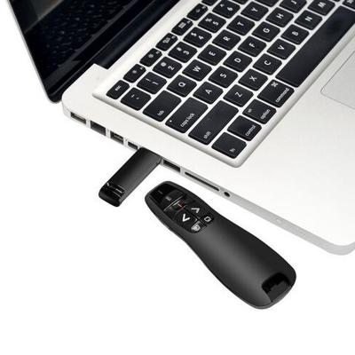 Cina Relatore senza fili nero di rf, puntatore senza fili del laser del topo di R400 PowerPoint in vendita