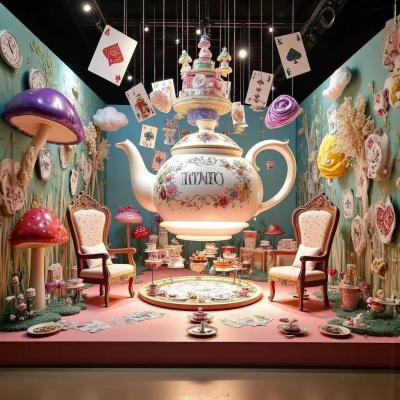 Cina Design originale fai-da-te a tema Schiaccianoci per un punto fotografico a forma di casa con cielo stellato, adatto a piazze, centri commerciali, parchi e caffetterie, realizzato con materiali compositi in vendita