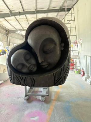 China FRP art sculpture "Heart to Heart" with modern art design style for placement in public space art.
for sale
