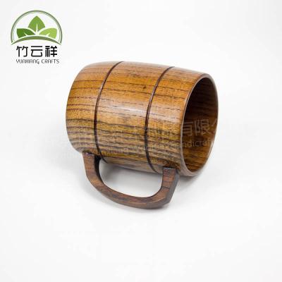 중국 친환경 디자인 선물 목조 컵 농촌 맥주 잔 수작업 판매용