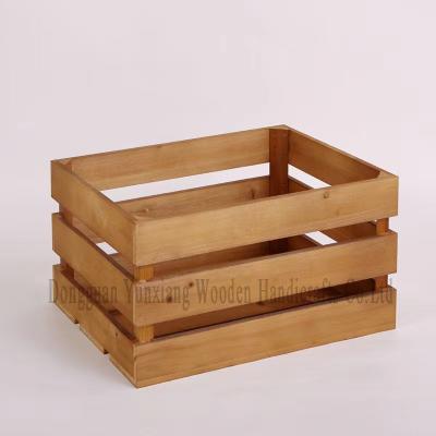 China Decorative Nesting Wooden Crates for Storage Display Rustic Wood Decorative Storage Crates with Handle for sale