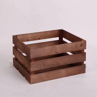 China Decorative Nesting Wooden Crates for Storage Display Rustic Wood Decorative Storage Crates with Handle for sale