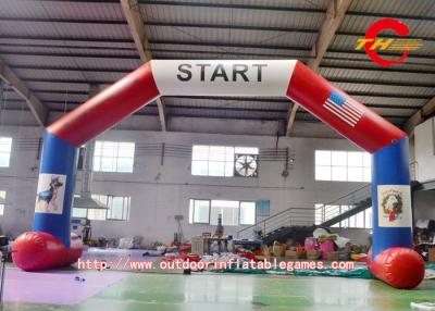 Cina Arco gonfiabile dell'entrata dell'aria rossa e blu del PVC per tracciare marchio di fabbrica di stampa in vendita
