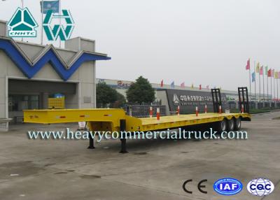 China Sinotruk Tri Axial Low Bed Semi Trailer With Air Suspension 8 Pcs Leaf Spring for sale