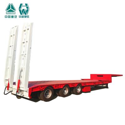 Cina Rimorchio basso dei semi del letto del tri dell'asse di goccia collo d'oca della piattaforma per vario trasporto d'acciaio in vendita