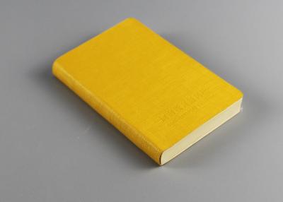 China Papel de arte matte reciclado da tampa macia de Debossed caderno amarelo para o memorando diário à venda