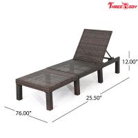 Quality Polyethylene Wicker Outdoor Patio Lounge Chairs Without Cushion 76.60 * 25.50 * 12.00 Inches for sale