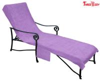 Quality Purple Pool Outdoor Furniture Chaise Lounge , Ergonomic Design Outside Lounge Chairs for sale