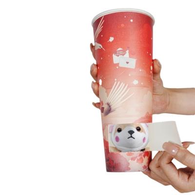 China Wholesale Custom logo Size Surprise Cup Milk Tea Coffee Blind Box Milk Tea Paper Cup for sale