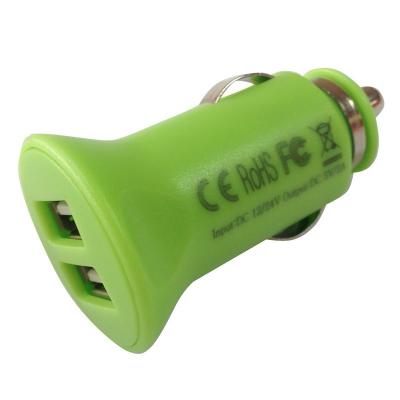 Cina Mini doppia porta portatile verde chiaro dei caricatori dell'automobile di USB per Smartphone con il FCC in vendita