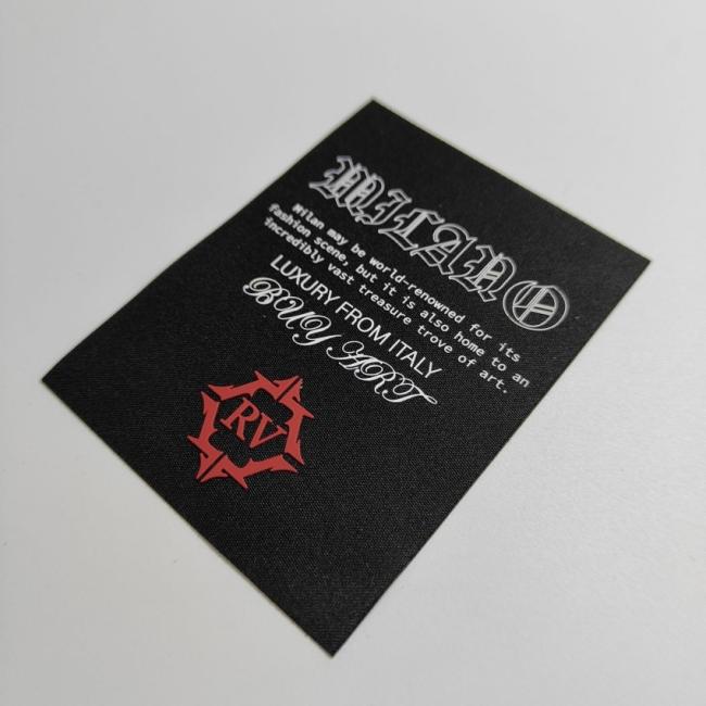 Close-up view of woven patch texture and stitching