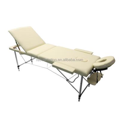 China 3-Fold Portable Aluminum Microblading Tattoo Table for Spa Treatments Black/Pink/Beige Color Microblading Tattoo Accessory for sale