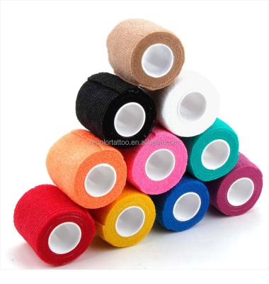 China Black Waterproof Self-Adhesive Nonwoven Tattoo Grip Bandage Cover Wraps Tapes Finger Wrist Accessories Permanent Makeup for sale
