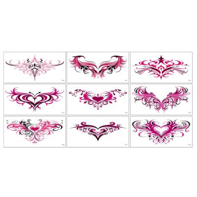China Private Belly Love Couple Tattoo Sticker New Sexy Succubus Design for Breast Temporary Body Art Paper Material for sale