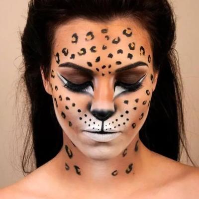 China New Cheetah Pattern Bronzing Tattoo Sticker Fashionable Sexy Body Decorative Temporary Face Print for European American Parties for sale