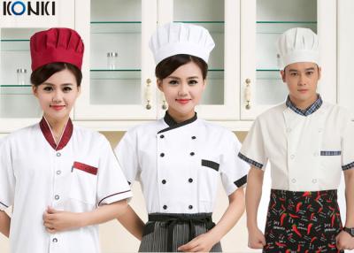 Cina Il cuoco unico degli uomini/donne di colore di contrasto uniforma la breve manica per la cucina in vendita
