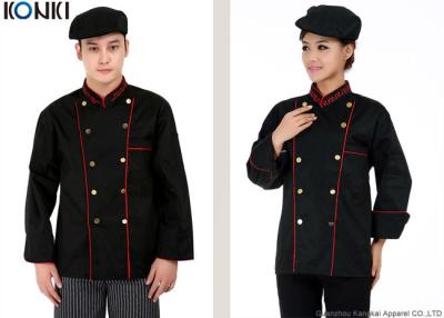 Cina Manica lunga del cuoco unico del nero doppio-petto professionale del rivestimento per gli uomini in vendita