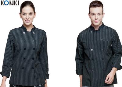 Cina L'uniforme personale del cuoco del cuoco unico, cuoco unico nero/bianco ricopre di banda doppio-petto in vendita