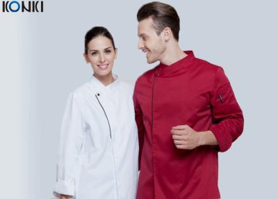 Cina Cappotto uniforme/bianco di stile della manica lunga del cuoco unico occidentale dell'hotel del cuoco unico in vendita