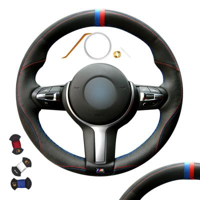 Cina Copertura del volante in camicia nera in pelle originale per BMW F12 F13 M6 F33 F30 M Sport 2013-2017 in vendita