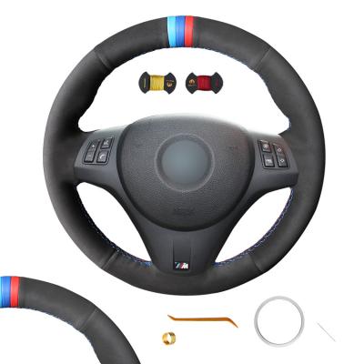 中国 手縫い スウェード ステアリングホイールのカバー BMW 1シリーズ E81 E82 E87 E88 E90 LCI E91 M3 E92 E93 販売のため