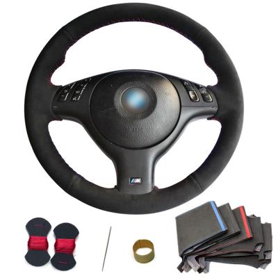 中国 BMW E46 E39 330i 540i 525i 530i 330Ci M3用の黒色スウェードカーステアリングホールのカバー 販売のため