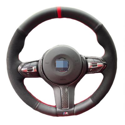 Cina Copertura del volante in suede rosso per BMW Serie 1 Serie 3 F20 F30 F10 F12 F87 F80 M3 F82 F12 F13 X5 F86 X6 in vendita