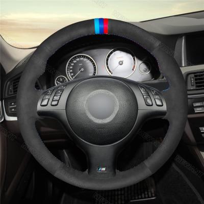 Cina Copertura del volante in camicia nera progettata per BMW Serie 3 5 E46 E39 M3 M5 330i 330Ci in vendita