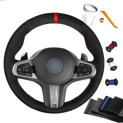 Cina 2018-2019 cuoio cucito a mano marchio rosso copertura del volante per BMW G32 630i 640i M in vendita