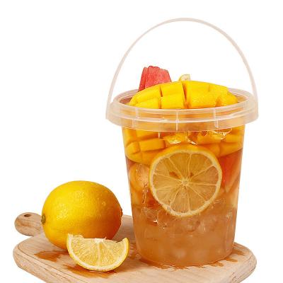 8oz 12oz 24oz 32oz Fruit Yogurt Milk Tea Takeout Plastic Drink Bucket with Lid