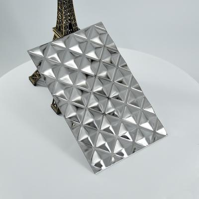 China Custom Matte Embossed Stainless Steel Plate Diamond Pattern For Elevator Interiors for sale