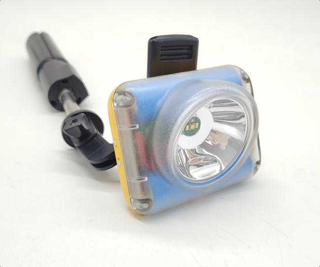 Rechargeable mining light mounted on hard hat