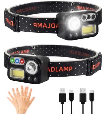 China 4 Colors in 1 LED Headlamp 500 Lumens Super Bright Motion Sensor Head Lamp for sale