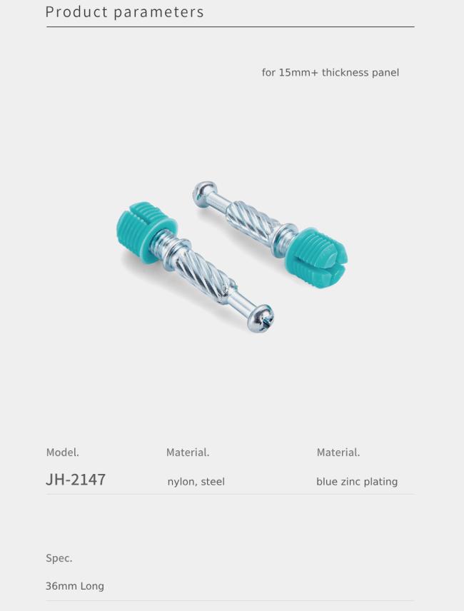 Minifix Spreading Bolts installed in furniture panel