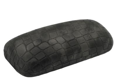 China Crocodile Pattern PU Metal Clamshell Glasses Case for sale