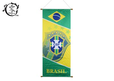 China Van de Vlagbanners van het douanecbf Brazilië Embleem Multiculturele de Wereldbekermuur het Hangen Grootte 38x90cm van Teambrazilië Te koop
