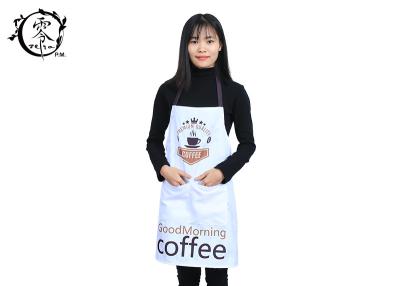 China Da qualidade superior adulta dos aventais da cozinha dos artigos dos eletrodomésticos da lona do babador teste padrão unisex do copo de café com bolsos à venda