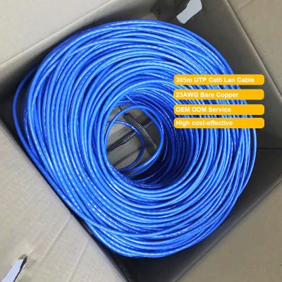 중국 BC 23AWG 이더넷 LAN 케이블 Cat6 1000ft 비차폐 트위스티드 페어 판매용