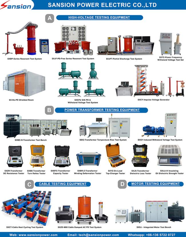 Transformer test console with integrated digital measurement instruments, control switches, and centralized testing connections for transformer electrical testing