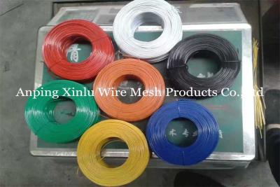Chine 19Gauge Jaune Rouge Bleu PVC enduit double boucle de barres de fil de fer pour le regroupement avec 20% de taux d'allongement à vendre