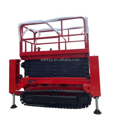 China Aerial Work Platform 320kg 350kg Self Propelled Hydraulic Scissor Lift Platform Table 8m 12m 10m Electric Scissor Lift Truck for sale